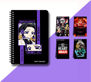 craft maniacs DEMON SLAYER DIARY & 4 MAGNETIC BOOKMARKS A5 Notebook ...