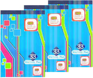 First Click Writing Pad Notebook 3 Booklet 160 Pages (80 Sheets) Daily ...