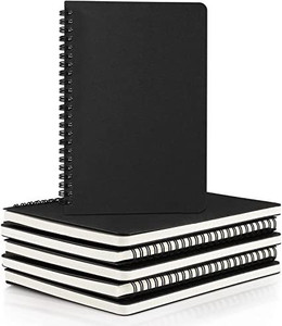 Eusoar Spiral Notebook Wide Ruled, 6pcs A5 120 Pages Black Lined ...