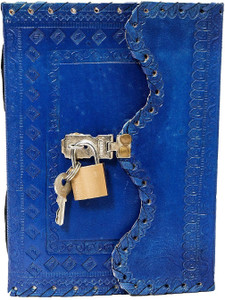 KRISHNA HANDICRAFTS Genuine Leather Cover Lock Diary 100 Pages, 5 x 7 ...