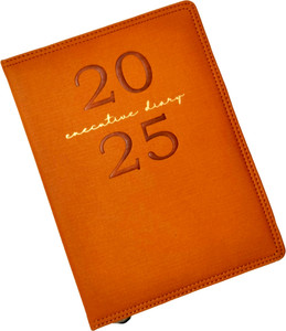 Excel PU Leather 2025 Monthly Cut Executive Diary Planner Sunday Half ...