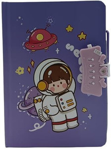 Gold Leaf Space Astronaut Themed Secret Diary with Password Lock A5 ...
