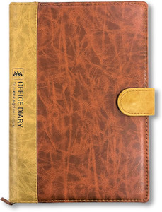 Definite Premium Leatherette Brown Cover B5 Diary Singled Lined Ruled ...
