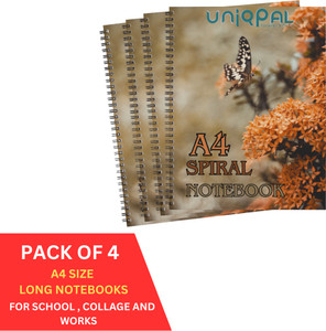 UNIQPAL Set of 4 A4 Notebook UNRULED 200 Pages Price in India - Buy ...