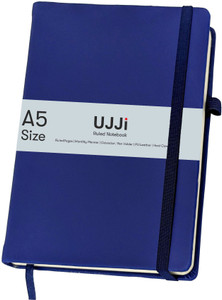 UJJi Navy Blue Colour Notebook in PU Leather with Elastic Closure and ...