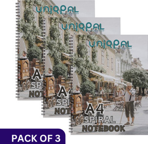 UNIQPAL Set of 3 A4 Notebook UNRULED 200 Pages Price in India - Buy ...