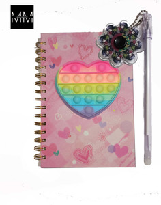 minnie mart Heart Pop It Out Hard Cover Diary with FREE Fidget Spinner ...