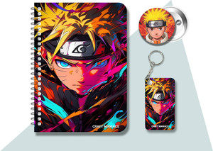 craft maniacs NARUTO DIARY & 2 FREEBIE A5 Notebook RULED 120 Pages ...