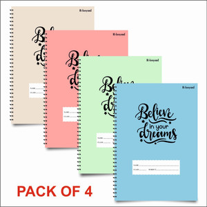 RLanyard Spiral Notebook (pack of 4) A4 Notebook Unruled\Plain Notebook ...