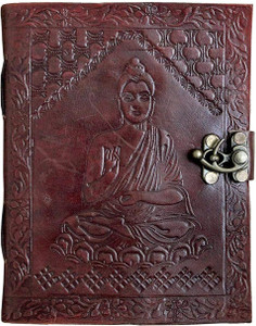 KRISHNA HANDICRAFTS Gautam Buddha Leather Journal With Brass C-Lock ...