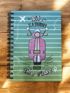 APNISTATIONERY Life's A Journey Spiral A5 Diary A5 Diary 100 Pages ...