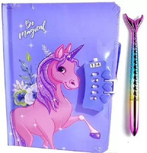 HornFlow Unicorn Diary with Number Lock with Pen for Girls Diary for ...