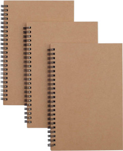 INNAXA Soft Cover Notebook with Blank Paper Brown Spiral Notebooks A5 ...