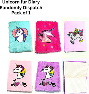 Extraposh Fur Diary for Girls Unicorn Furry Diary for Girls Cute Soft ...
