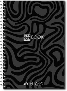 NARA Smart ReUsable Notebook, 2 Erasable pen, Jet Black Cover, A5 Size ...