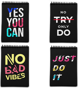 RINKON Motivational Notebooks Pack Of 4 Notebooks Inspirational ...