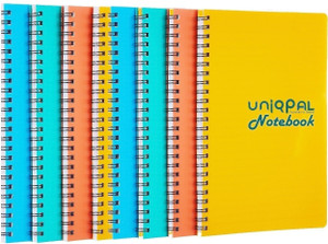 UNIQPAL Set of 8 A4 Notebook Spiral Plain 1600 Pages, Each notebook 200 ...