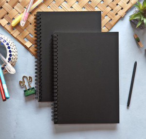 TORTUGA Black Spiral Notebooks with 100 Ruled Pages 50 Sheets A5 ...