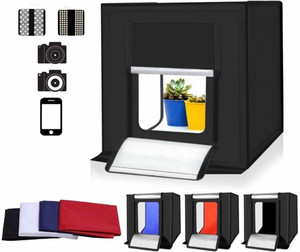 VTS 50x50 cm LED Tent Light Cube Diffusion Soft Box Kit with 4 Colors ...
