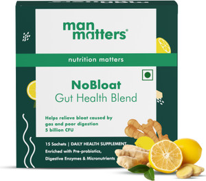 Man Matters NoBloat Gut health Blend for Better Digestion & Immunity ...