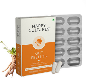 Velbiom Gut Feeling |For Daily Gut & Digestive Health 30 capsules ...