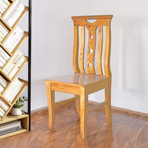 OCB Segun Wooden Dining & living Chair NATURAL POLISH Royal Class Solid ...