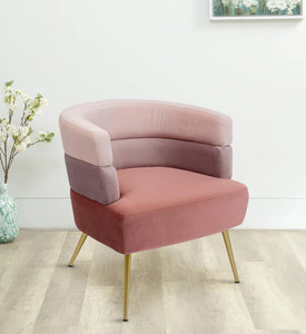 Radha Impex The Rose Ombre Embrace Velvet Accent Chair with Gilded ...