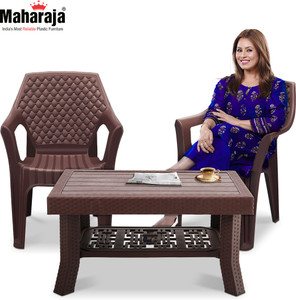MAHARAJA Plastic Chair & Table set for Outdoor & Indoor | Plastic 2 ...