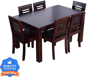 Worldwood Solid Wood 6 Seater Dining Set Price in India - Buy Worldwood ...