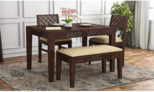 SHRI RAM ENTERPERISES Solid Wood 4 Seater Dining Table Price in India ...