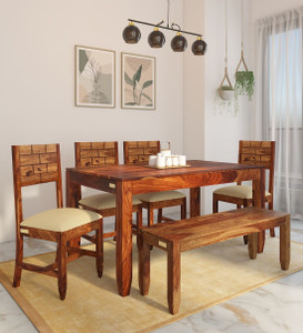 SHRI RAM ENTERPERISES Solid Wood 6 Seater Dining Table Price in India ...