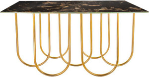 HNHUES Loop Console Table in Stainless Steel Frame with Marble Top ...