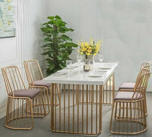 AYESHA IMPEX Luxurious_Dining_Table_Set_3X5FT Metal 4 Seater Dining ...