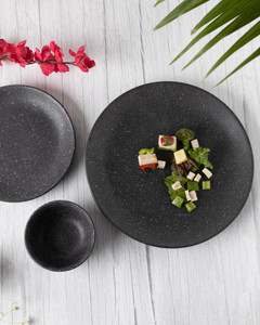 Homesake Pack of 12 Ceramic Black Color Dinner Sets Plate & Bowls Set ...