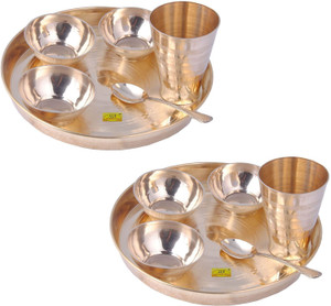 Shivshakti Arts Pack of 12 Brass Combo Of 12 Pieces Brass Plane Thali ...