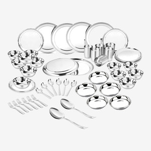 Classic Essentials Pack of 50 Stainless Steel Dinner Set Kitchen Set ...