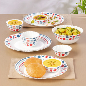 Larah by Borosil Pack of 13 Opalware Pastel Dinner Set Dinner Set Price ...