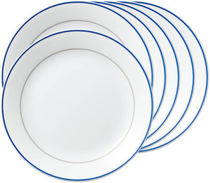 CORELLE Pack of 6 Glass 17cm Small Plate / B&B Plate Double Ring Dinner ...