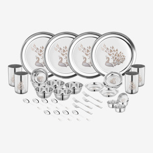 Classic Essentials Pack of 32 Stainless Steel Peacock Lazer Design ...