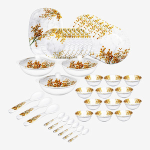 Hamlay Pack of 40 Melamin Mustard Blossom Dinner Set Price in India - Buy Hamlay Pack of 40 ...