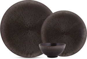 Hitkari Pack of 12 Porcelain Rustic Brown Service Set of 12Pc With 4 ...