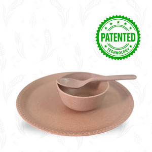Pacing Grass Pack of 3 Bamboo Bio-composite Meal Serving Set | Plate ...