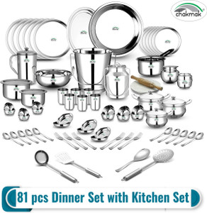 Chakmak Pack of 81 Stainless Steel Shagun Heavy Stainless Steel 81 pcs ...