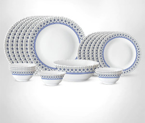 Larah by Borosil Pack of 19 Opalware Ocean Dinner Set Price in India ...