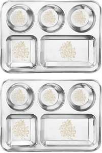 KITCHEN CLUE Pack of 2 Stainless Steel 304 Grade 5 In 1 Compartment ...