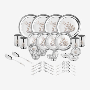 Classic Essentials Pack of 42 Stainless Steel Dinnerware 42-Piece Set ...