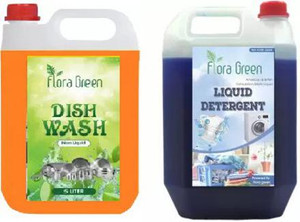 Flora Green Dish Wash and detergent liquid blue and orange combo ...