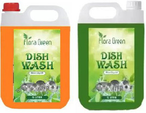 Flora Green Dish Wash 10Ltr Non Acidic Gel,Dish Cleaning Gel,orange and ...