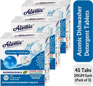 ATOMIC Dishwasher Detergent Tablet for Effective Cleaning, Pack of 3 ...