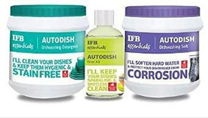 IFB Detergent Powder + Detergent salt +Rinse Aid Dishwashing Detergent ...